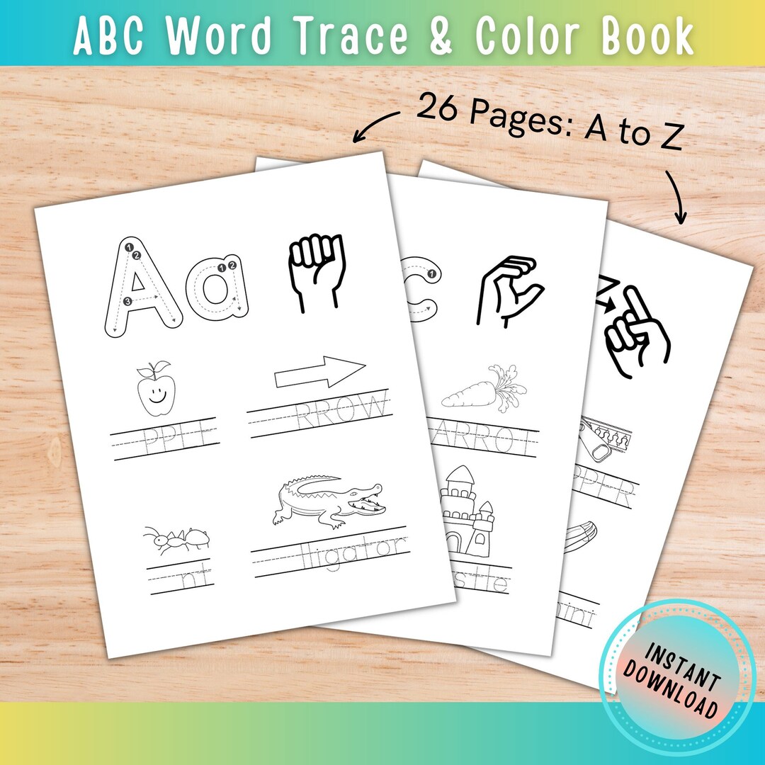 Printable Letter Tracing Book Preschool Learning Activity Alphabet ...