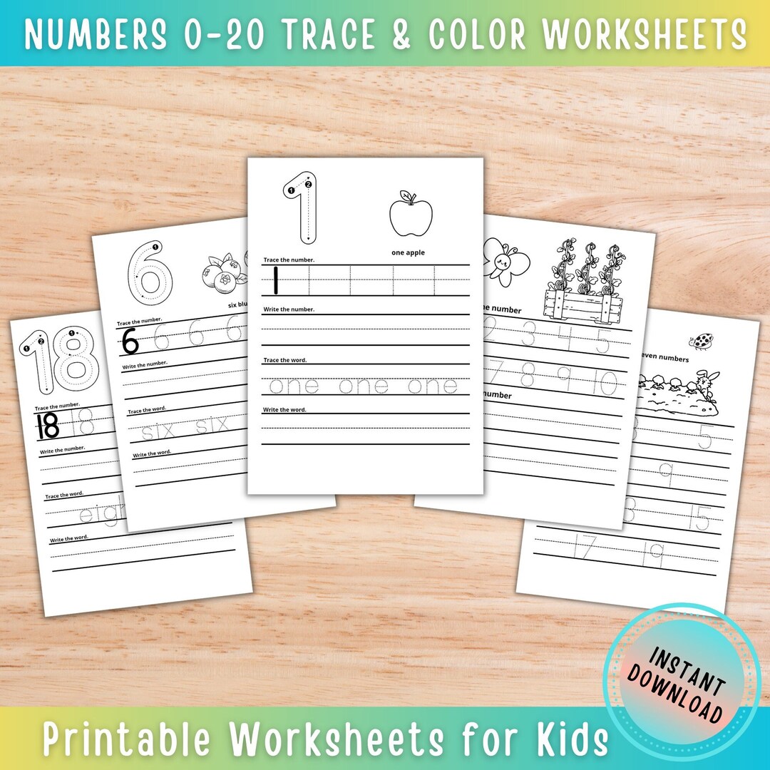 Number Tracing Worksheets for Kids Tracing Activities Preschool ...