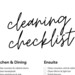 Black and White Cleaning Checklist - Etsy