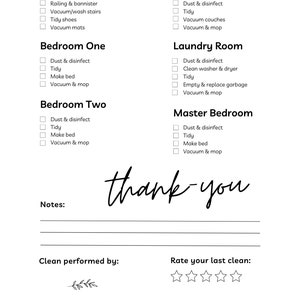 Black and White Cleaning Checklist - Etsy