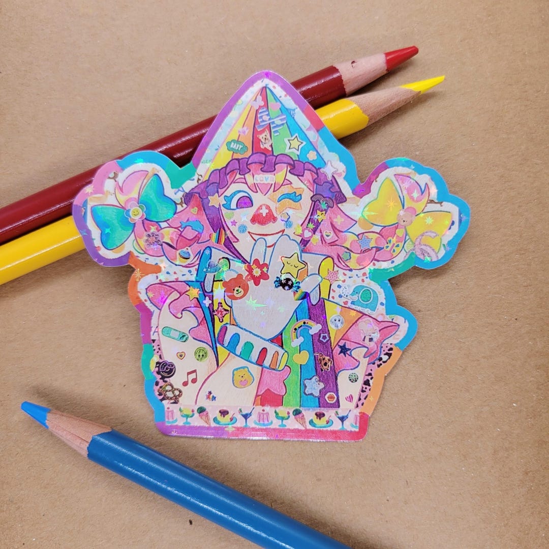 Decora Clown Sticker - Etsy