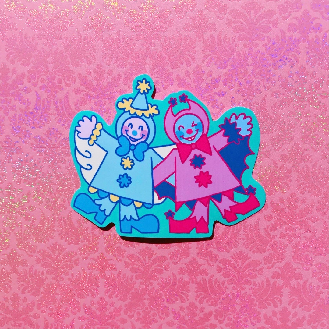 Angel + Demon Clowns Matte Sticker - Etsy