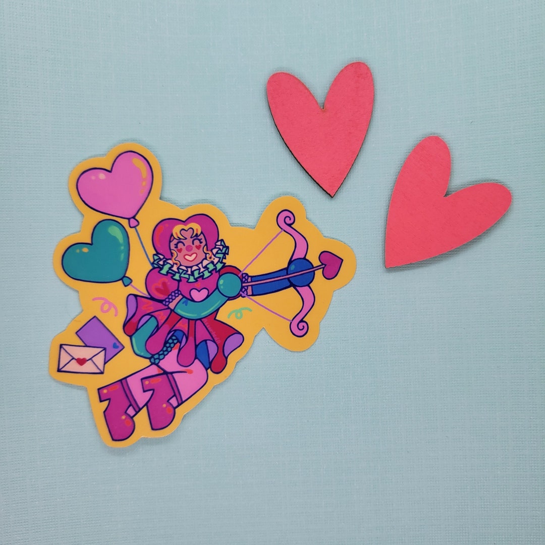 Clown Cupid Glossy Sticker - Etsy