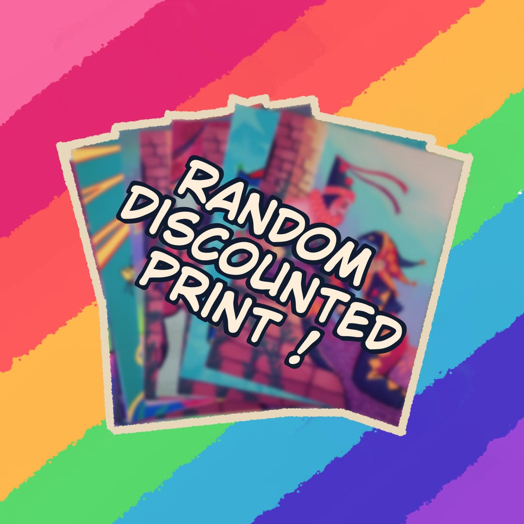 A Single Random Discounted Clown Art Print - Etsy