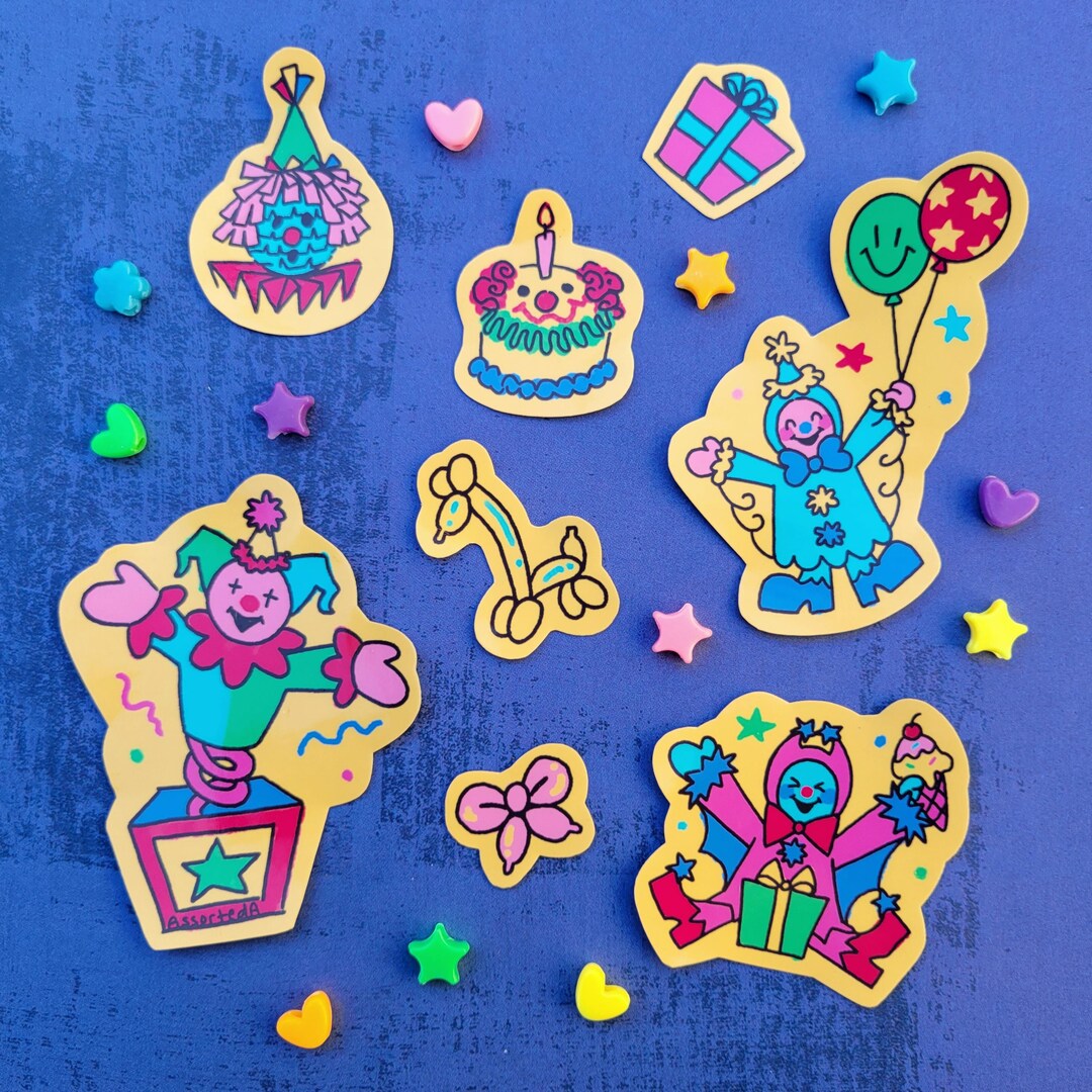 Party Clowns Sticker Pack - Etsy