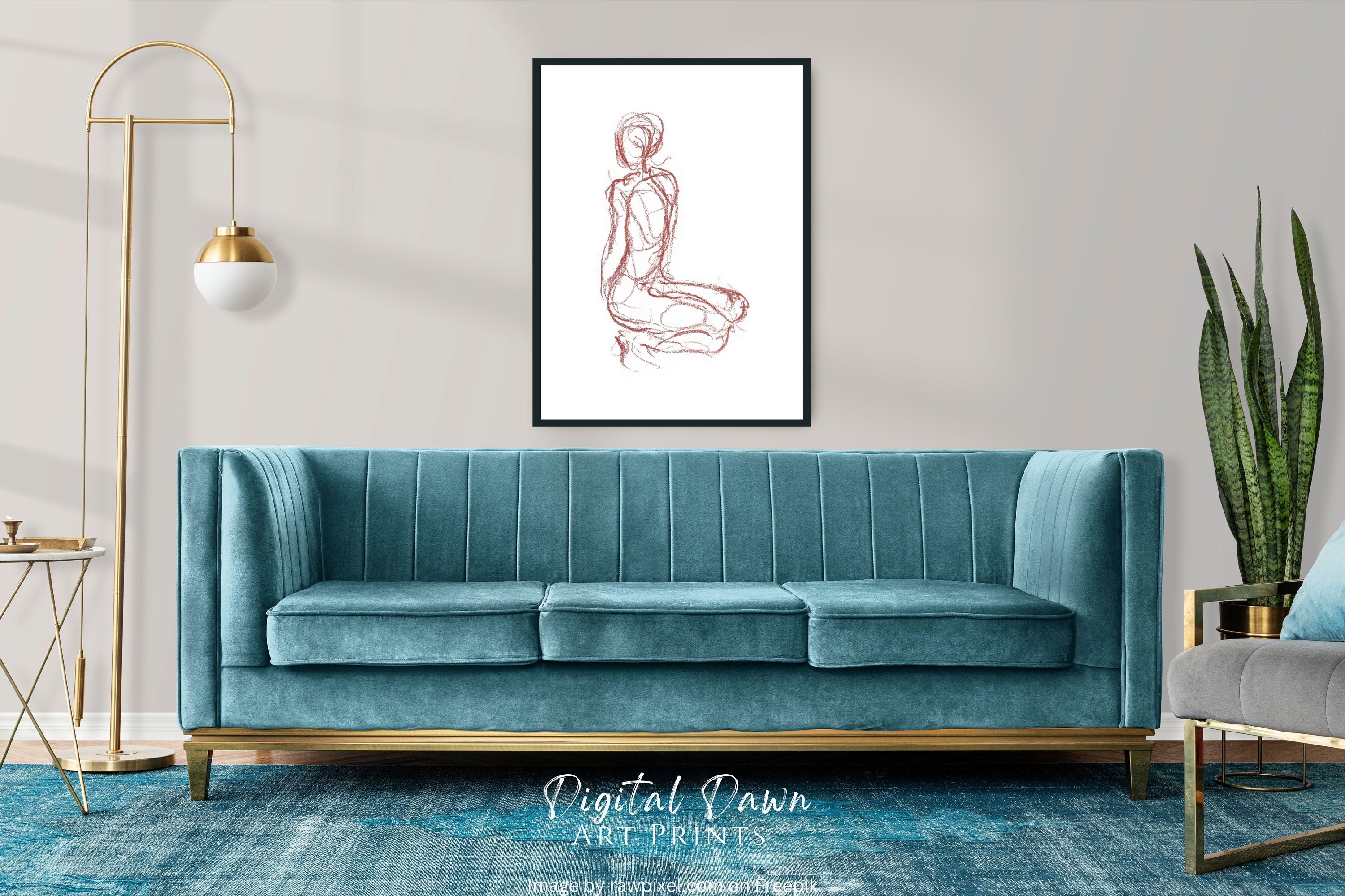 Sitting Figure Gesture Drawing Line Art Minimalist Drawing of - Etsy
