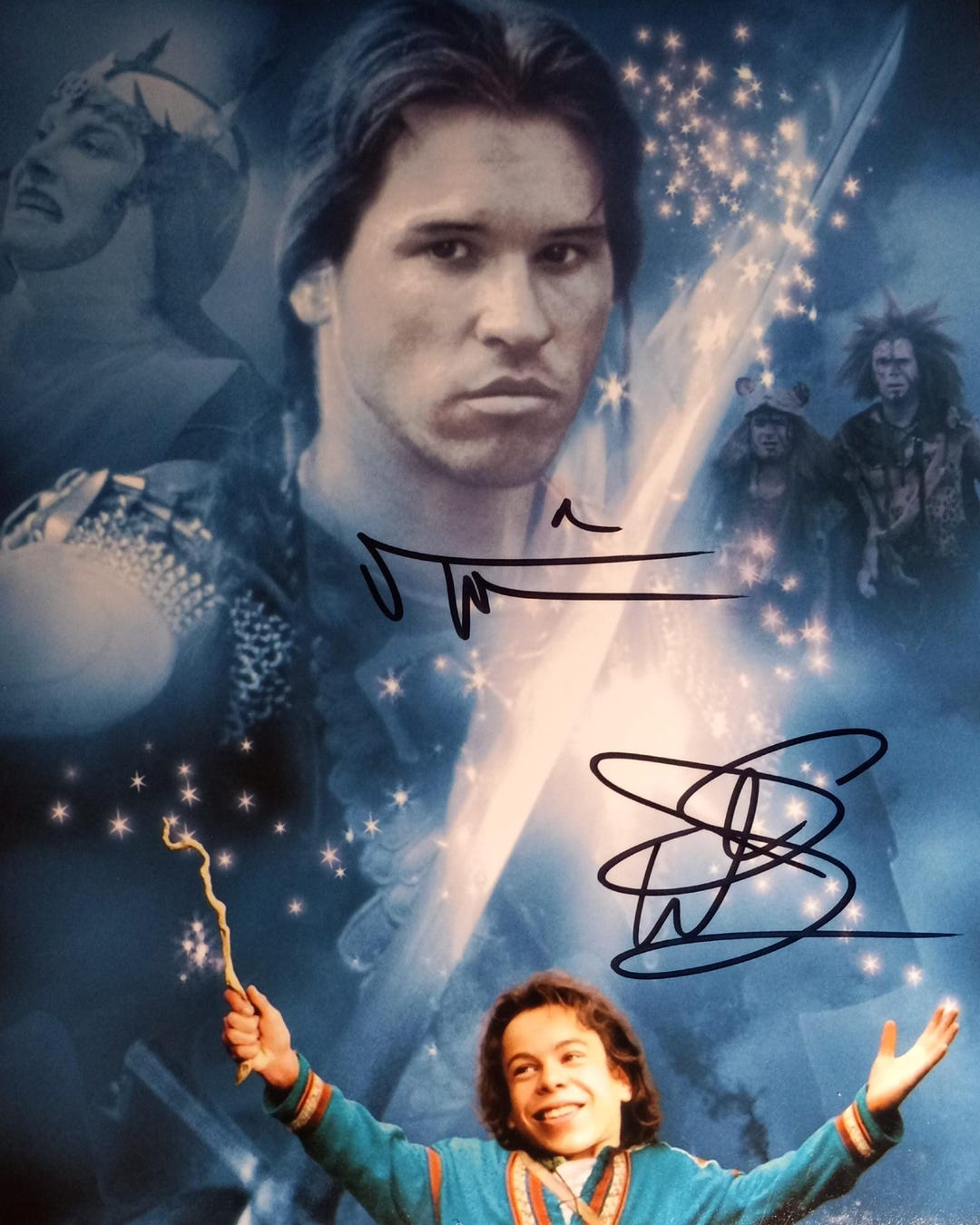Val Kilmer & Warwick Davis - RARE Triple Signed Autographed 8x10 Photo ...