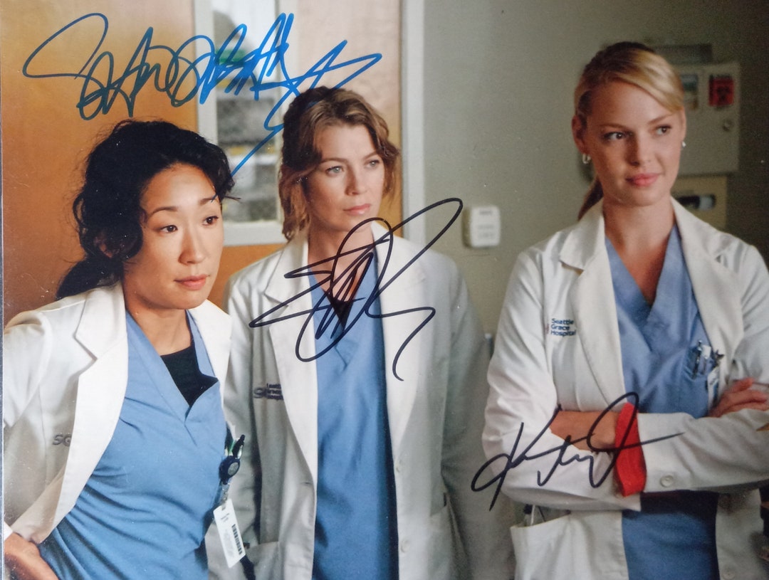 Grey's Anatomy 8x10 CAST Triple Signed Autographed Photo W/ 3rd Party ...