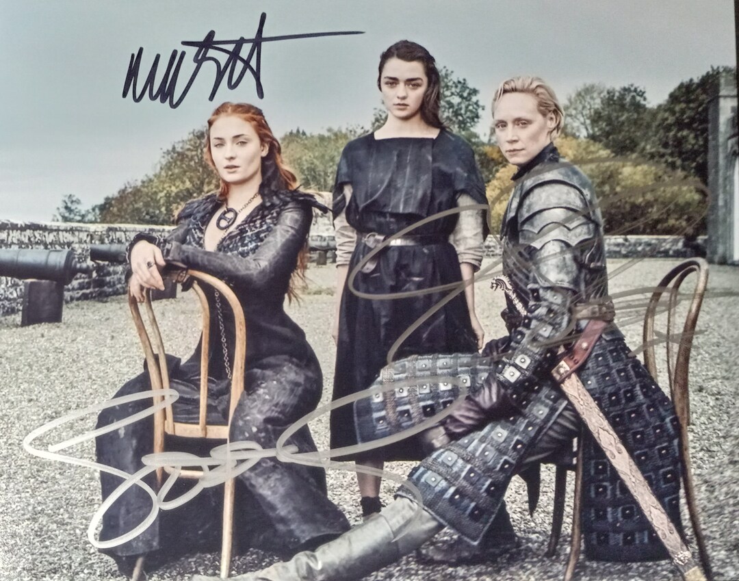 Maisie Williams Sophie Turner Gwendoline Christie Signed Autographed ...