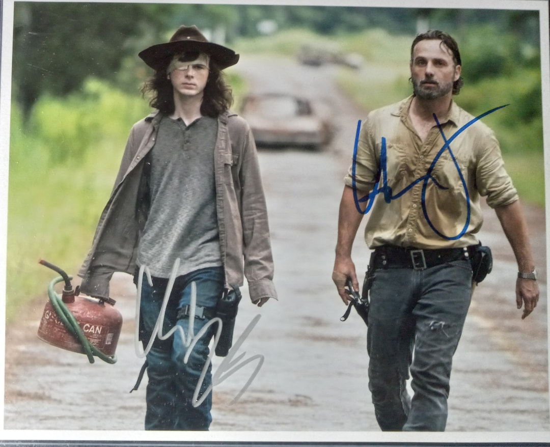 Andrew Lincoln & Chandler Riggs 8x10 Dual Signed Autographed Photo W ...