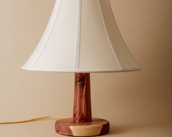 Hand Crafted Tapered Solid Cedar Table Lamp - Etsy