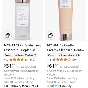 4 Pc Monat BE BALANCED System for Normal and Combination Skin, Brighten ...