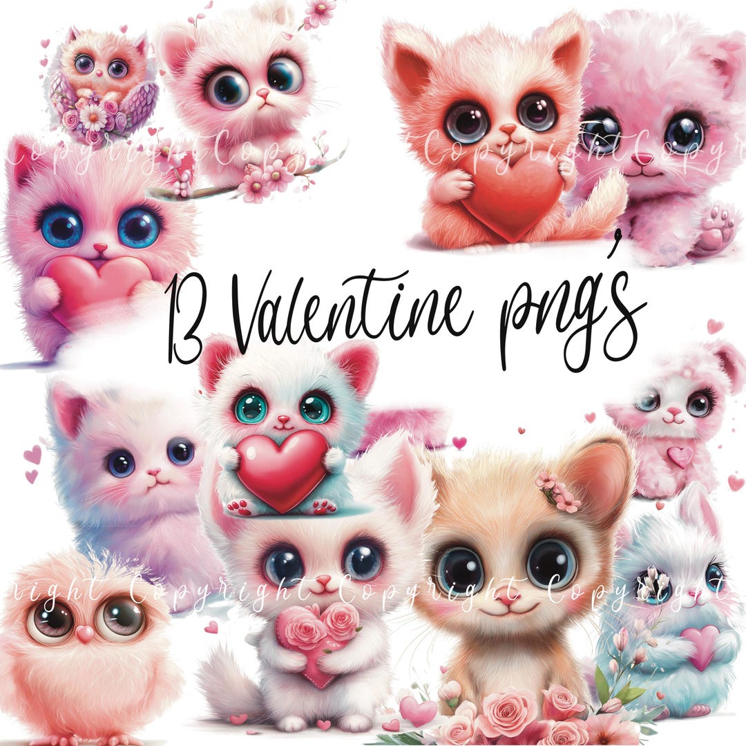 Valentine Png, Set of 13 Png Transparent Background, Valentine Clipart ...