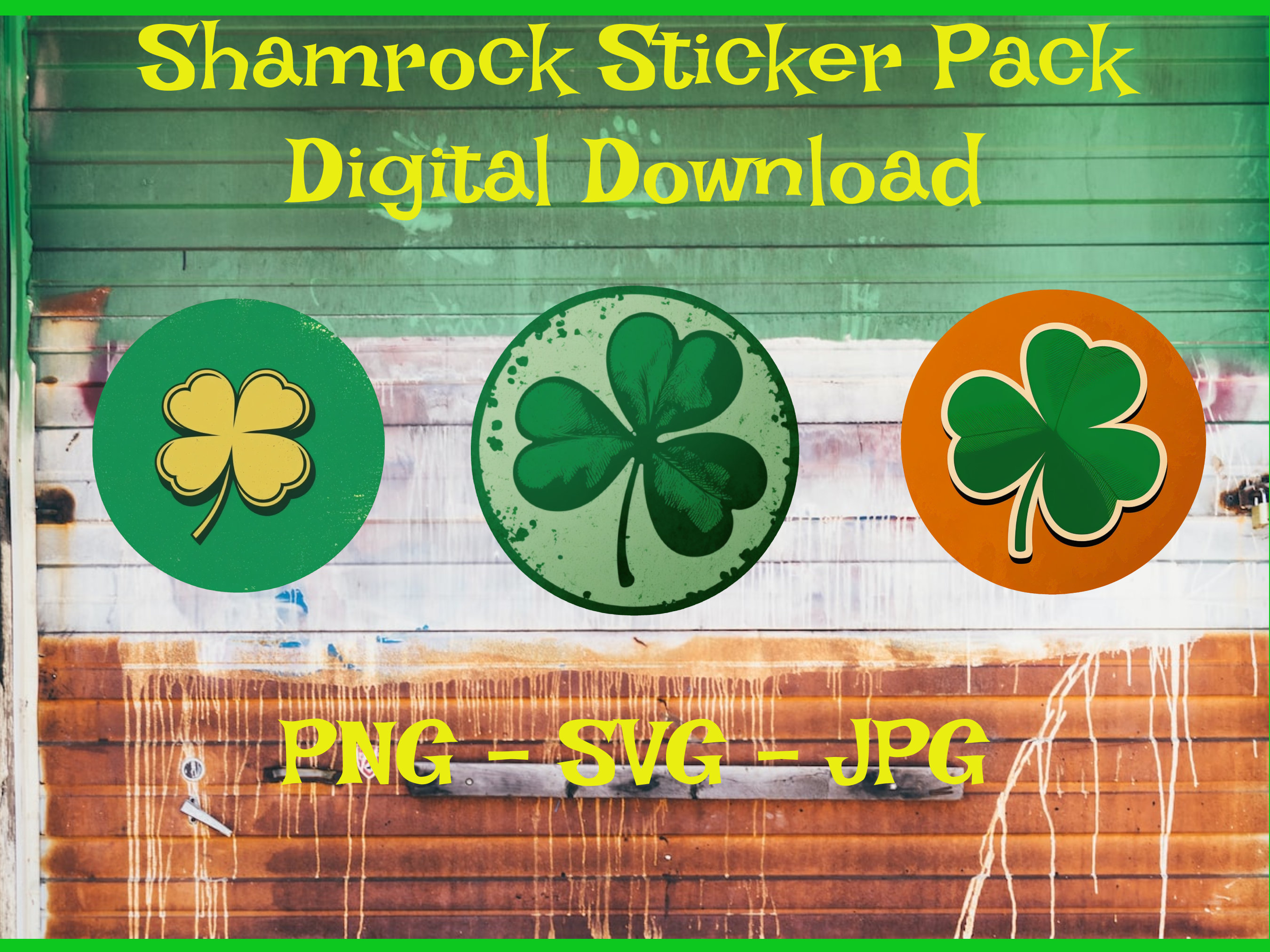 Shamrock Stickers St. Patricks Day Sticker Pack 9xstickers Digital ...