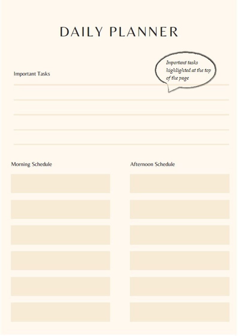 Printable Daily Planner A4 A3 PDF Download - Etsy