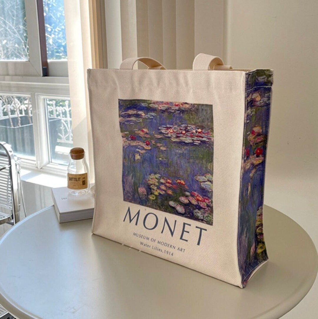 Cotton Tote Bag Claude Monet French Oil Painter “water Lilies - Morning ...