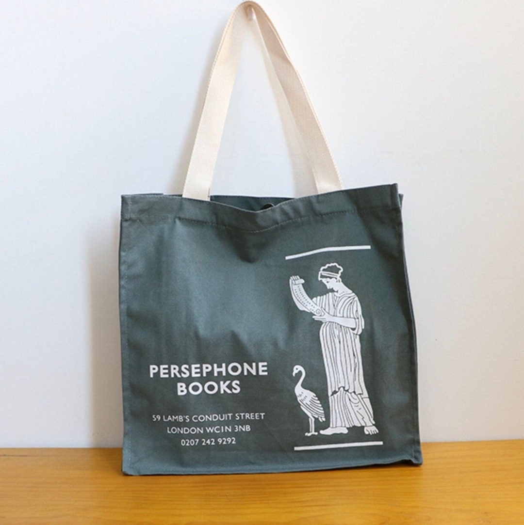 Persephone Books Book Store Tote Bag With Magentic Closure & Inner ...