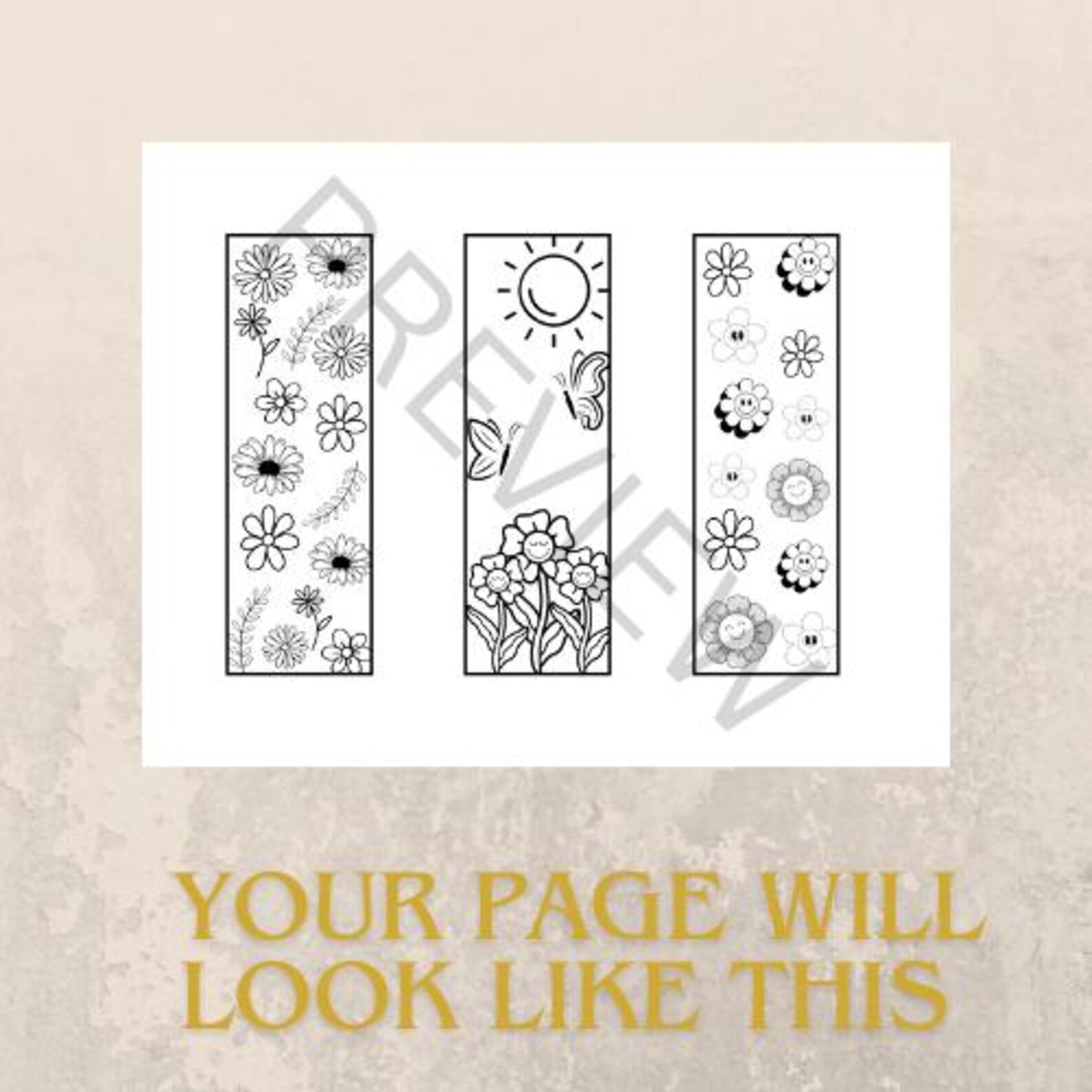 Printable Flower Coloring Bookmarks: Spring/summer Designs (PDF & JPG ...