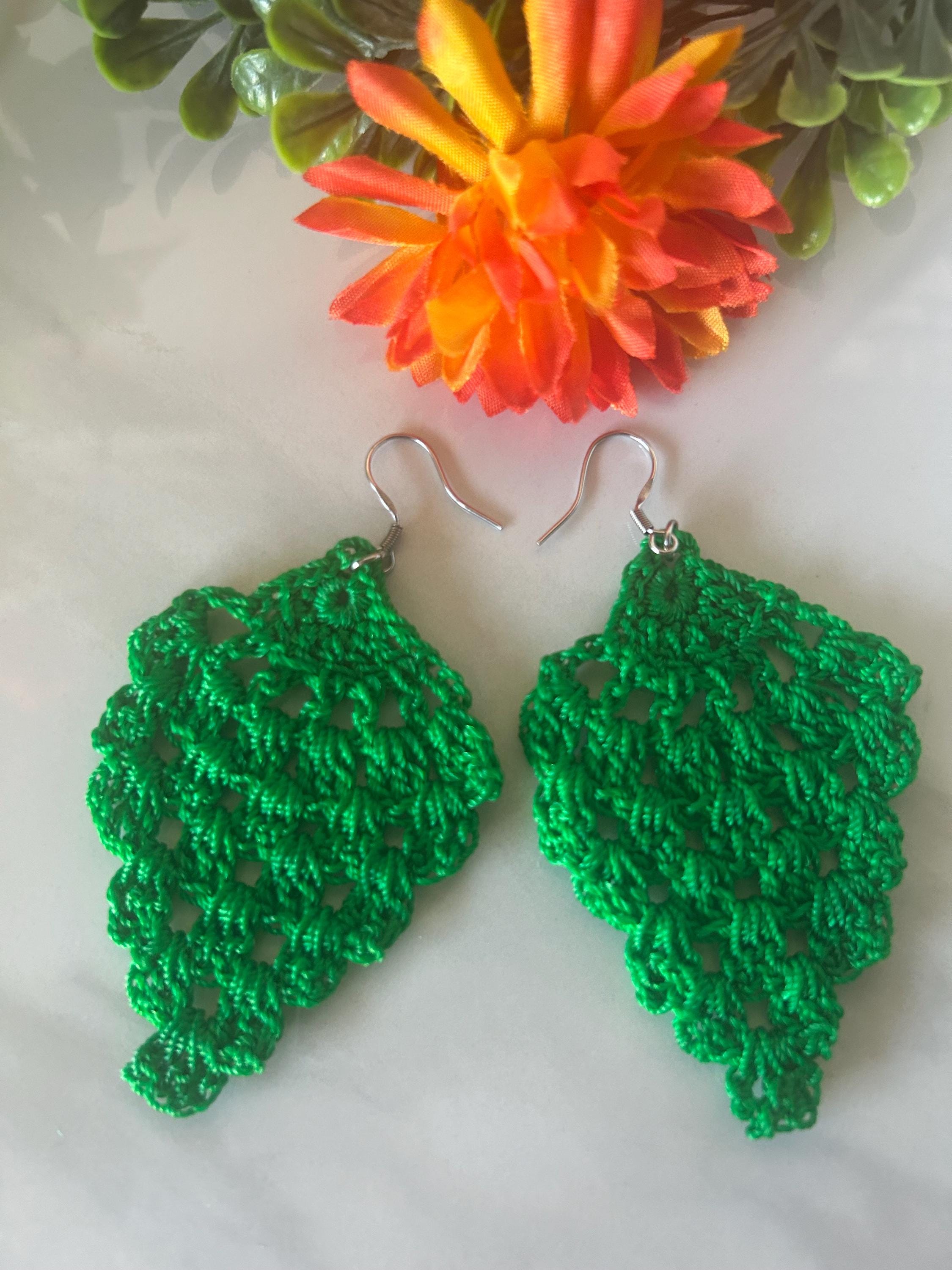 Beautiful Pineapple Stitch Crochet Earring, Handcrafted Pineaple ...