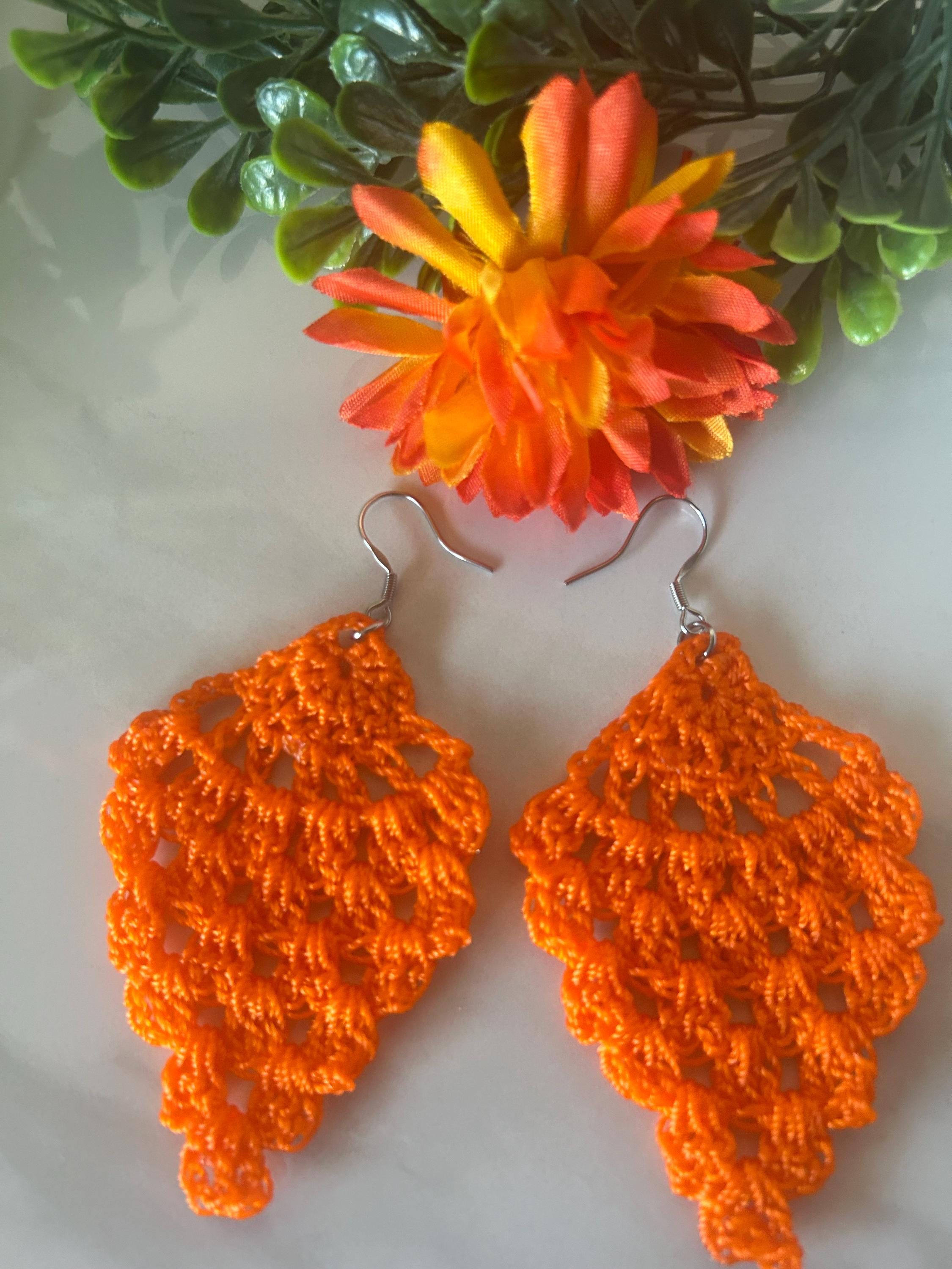 Beautiful Pineapple Stitch Crochet Earring, Handcrafted Pineaple ...