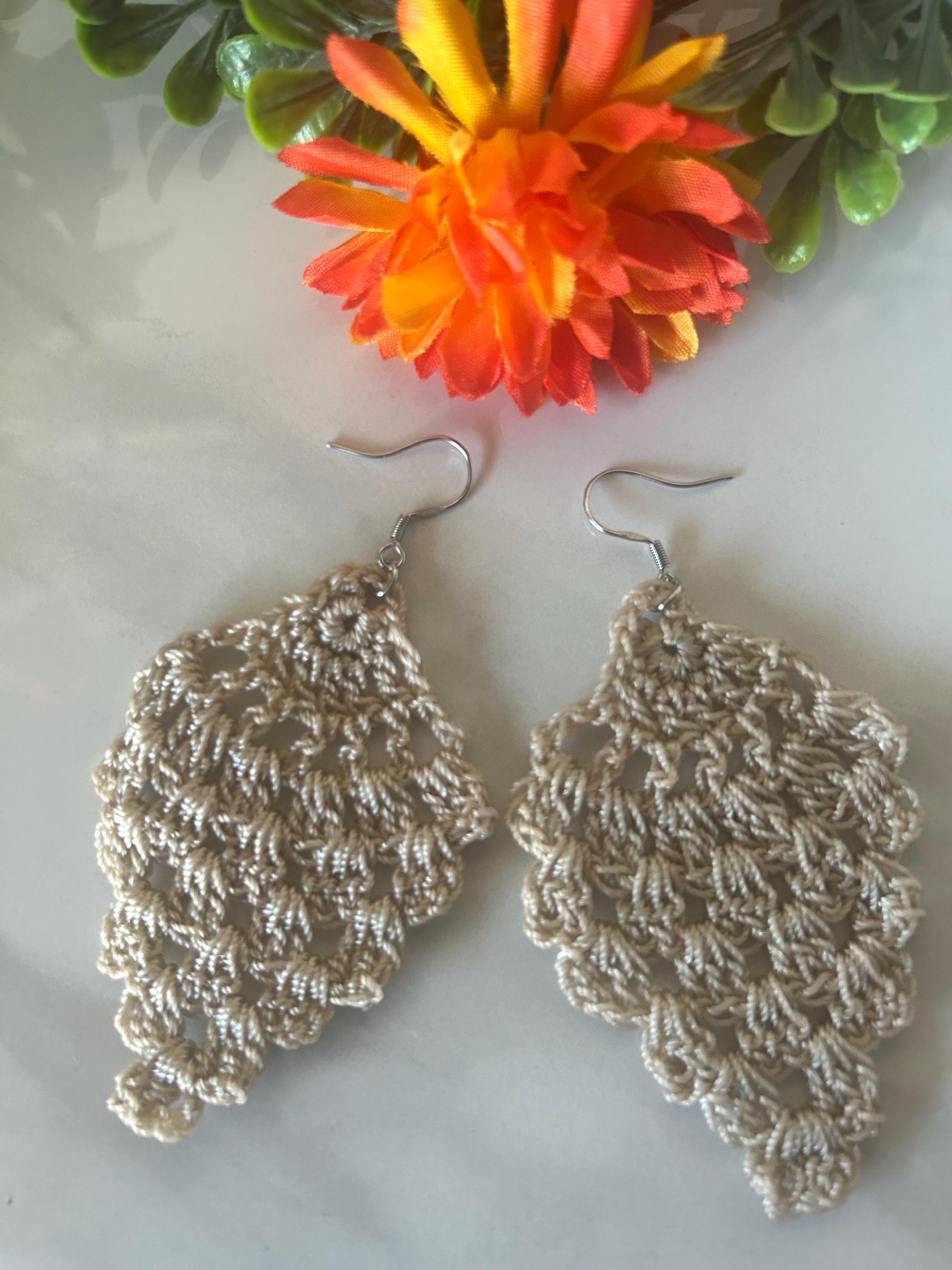 Beautiful Pineapple Stitch Crochet Earring, Handcrafted Pineaple ...