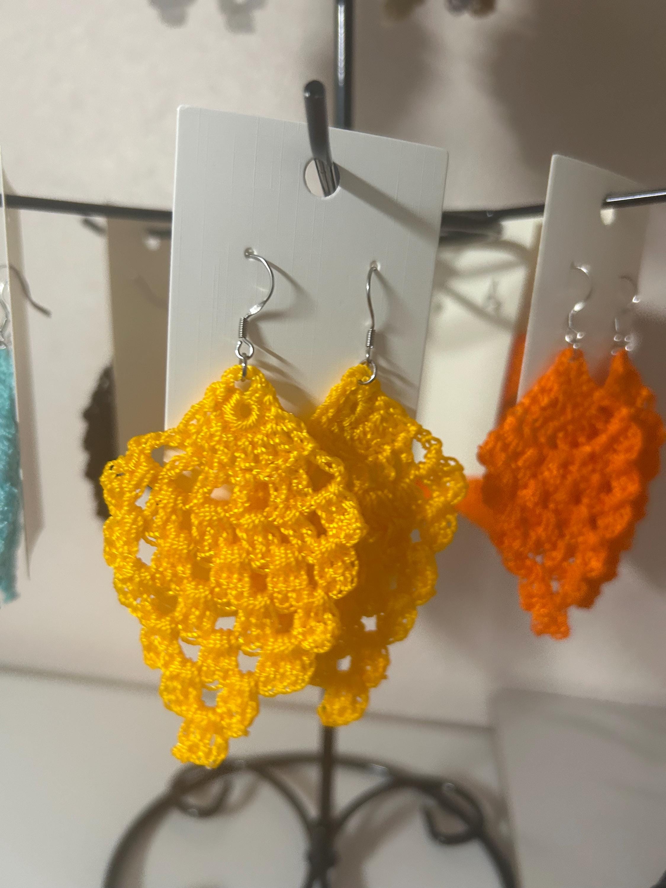 Beautiful Pineapple Stitch Crochet Earring, Handcrafted Pineaple ...