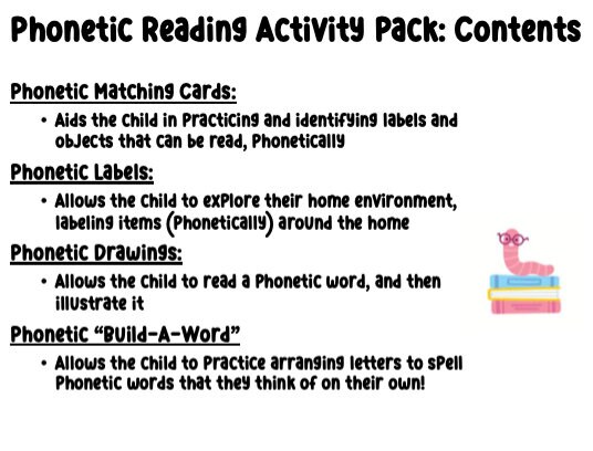 Phonetic Reading Activity Pack - Etsy