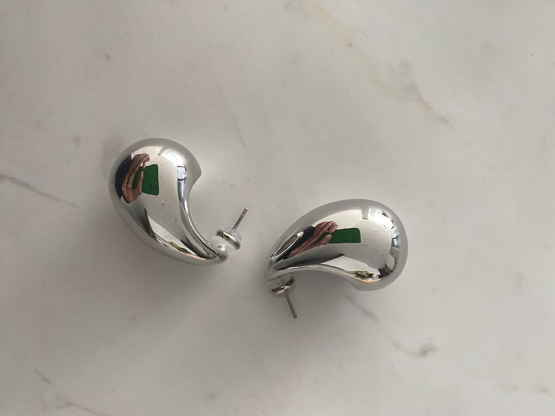 Chunky Teardrop Drop Earrings | Kylie Kendal Jenner Gold Hoop Style ...