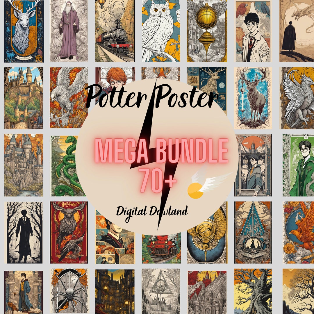 HP Inspired Prints, Wizard School Wall Art, Potter Fan Gift, Harry ...