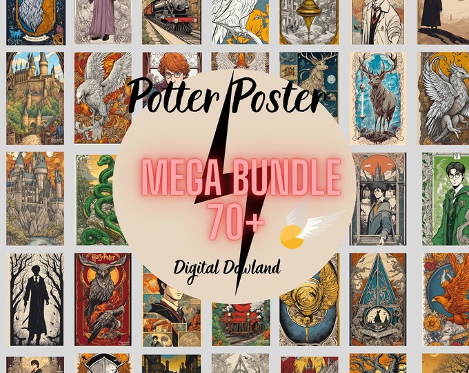 HP Inspired Prints, Wizard School Wall Art, Potter Fan Gift, Harry ...
