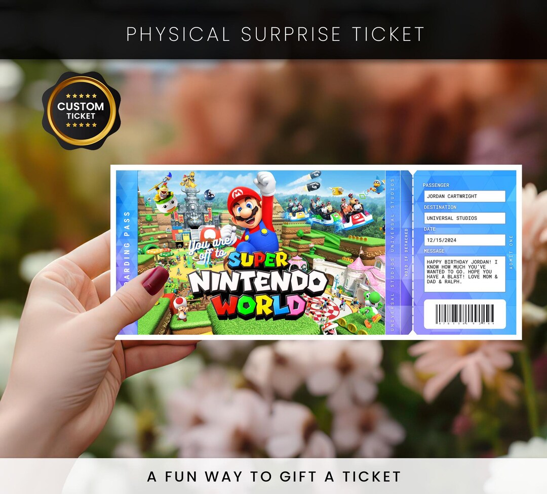 Customizable Super Nintendo World Ticket, Universal Studios Surprise ...