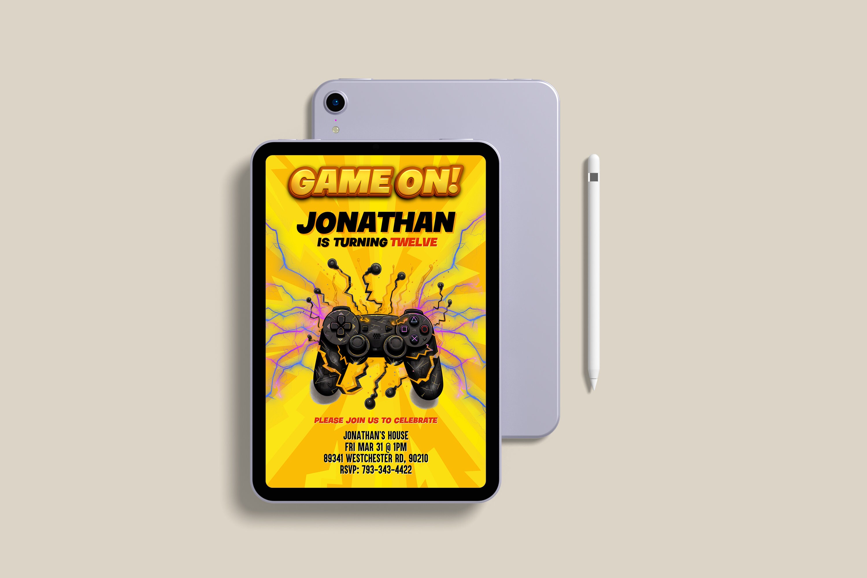 Editable Video Game Birthday Invitation, Printable Gamer Birthday Party ...