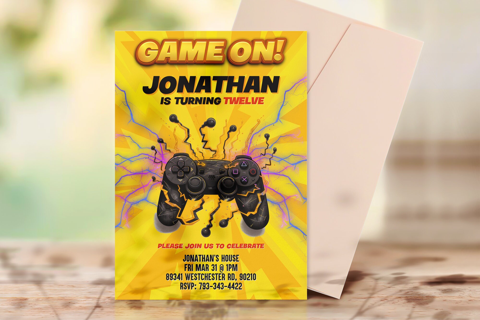 Editable Video Game Birthday Invitation, Printable Gamer Birthday Party ...