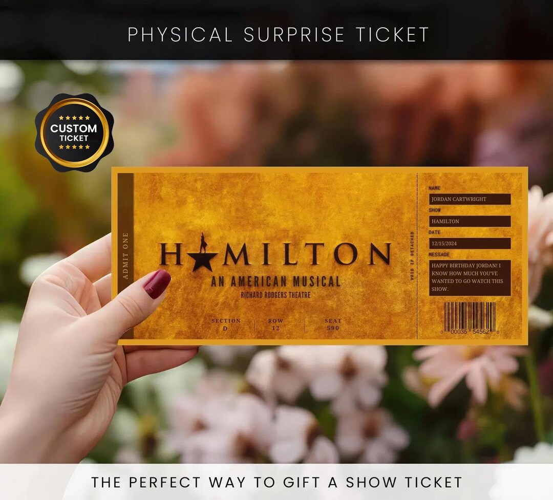Physical Broadway Musical Show Ticket, Broadway Surprise Ticket ...