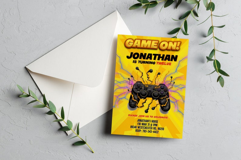 Editable Video Game Birthday Invitation, Printable Gamer Birthday Party ...