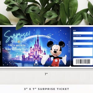 Physical Disneyland Ticket Surprise, Disney World Ticket Template ...