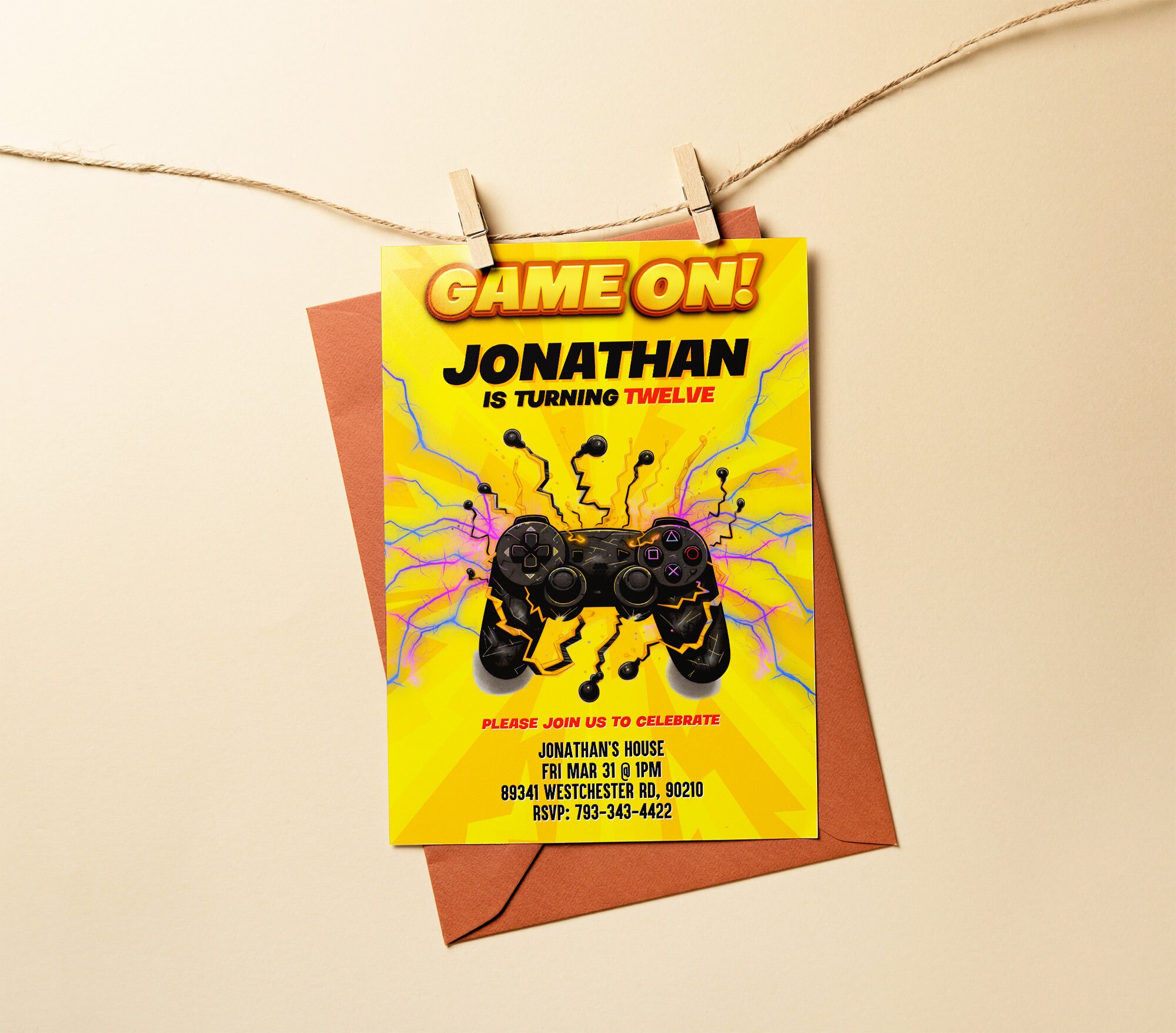 Editable Video Game Birthday Invitation, Printable Gamer Birthday Party ...