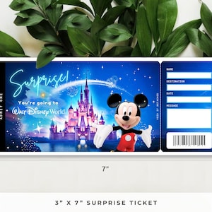 Custom Disney World Disneyland Surprise Ticket, Reveal Trip Gift ...