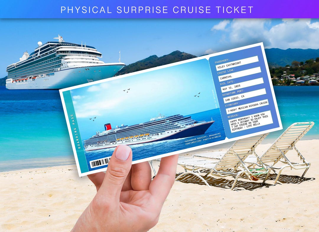 Physical Cruise Ticket Surprise, Cruise Ticket Boarding Pass, Cruise ...