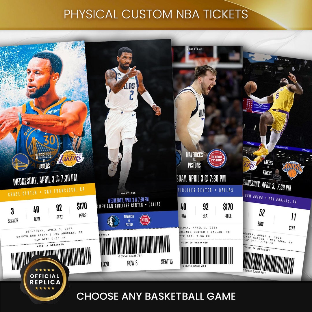 Physical Custom Basketball Game Ticket, Personalized Basketball Ticket ...