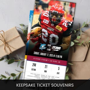 Physical Custom Football Game Ticket, Personalizable Printed Tickets to ...