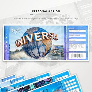 Customizable Universal Studios Surprise Ticket, Universal Trip Reveal ...