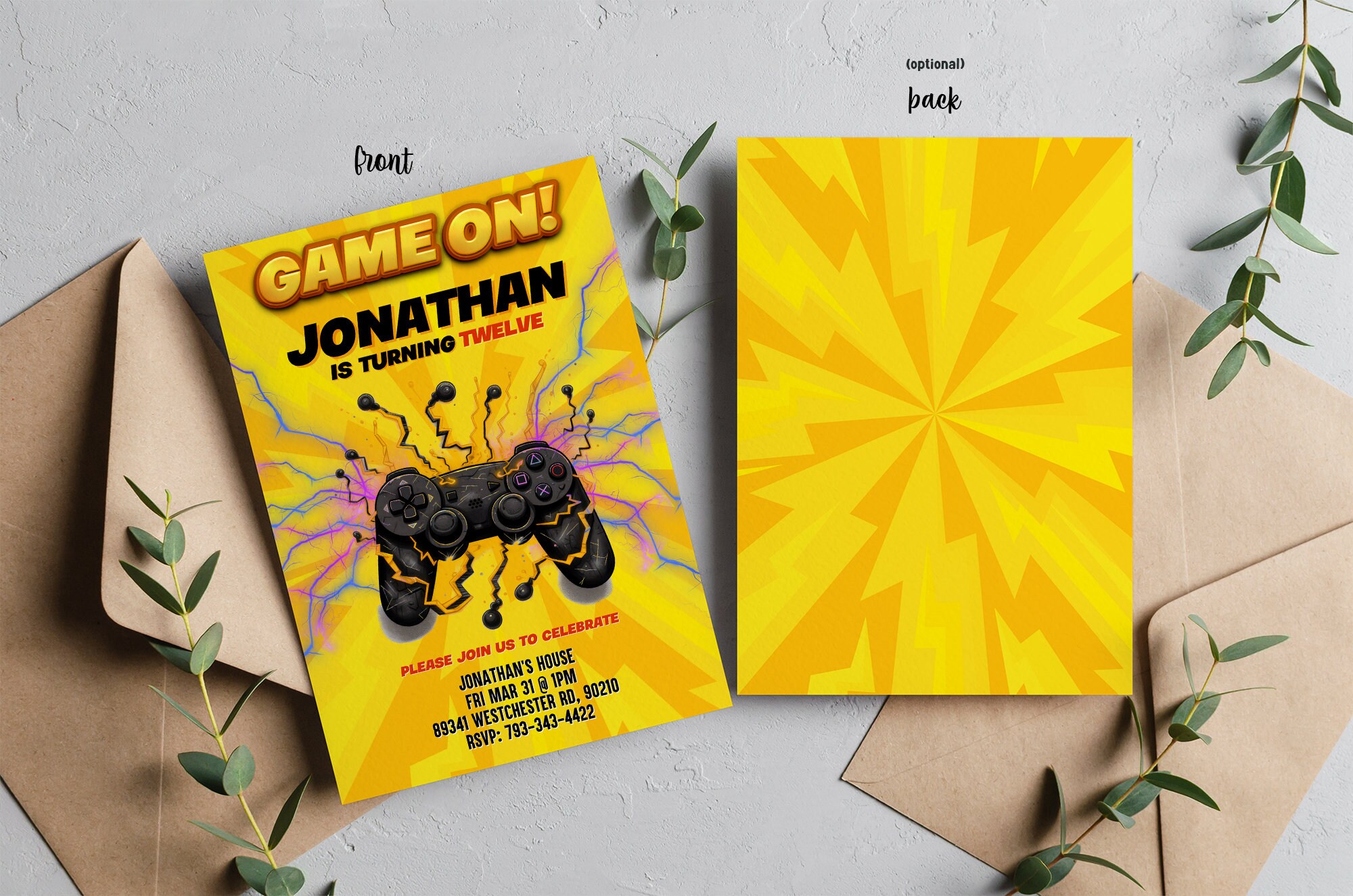 Editable Video Game Birthday Invitation, Printable Gamer Birthday Party ...