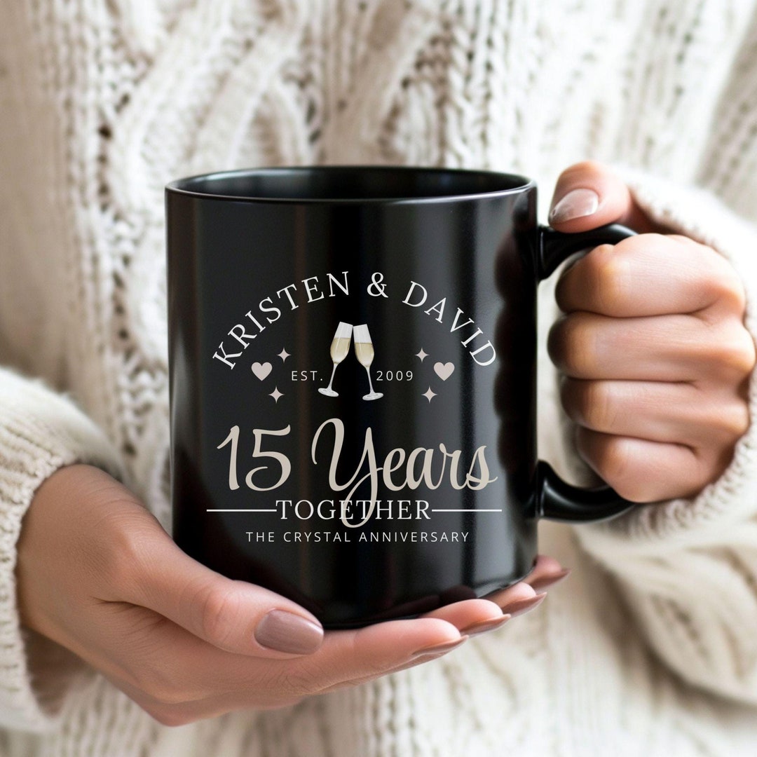 Personalized 15th Anniversary Mug: 15th Wedding Anniversary Gifts for ...