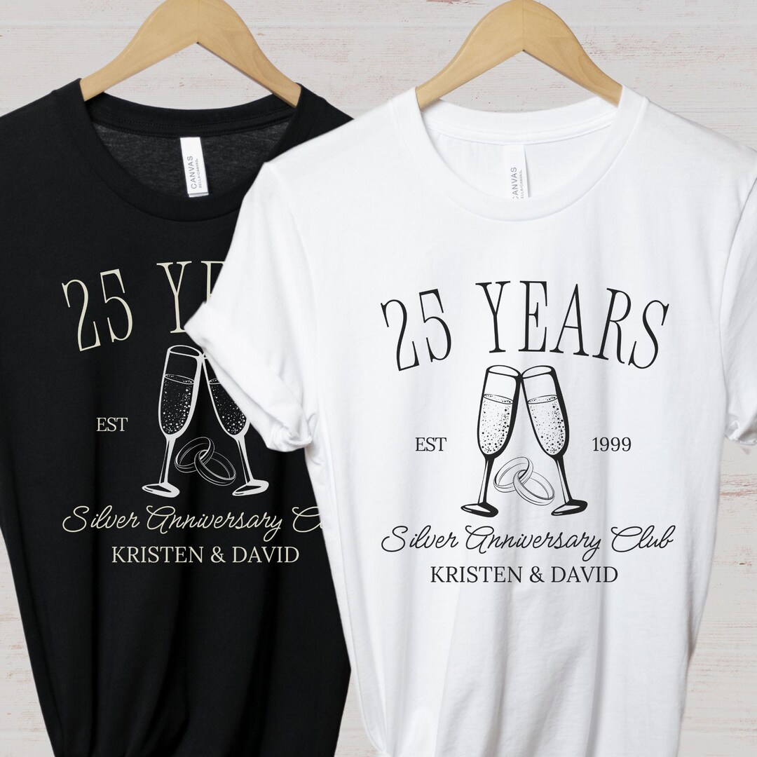 Personalized 25th Anniversary Shirts: 25th Wedding Anniversary Gifts for Parents, Custom 25th ...