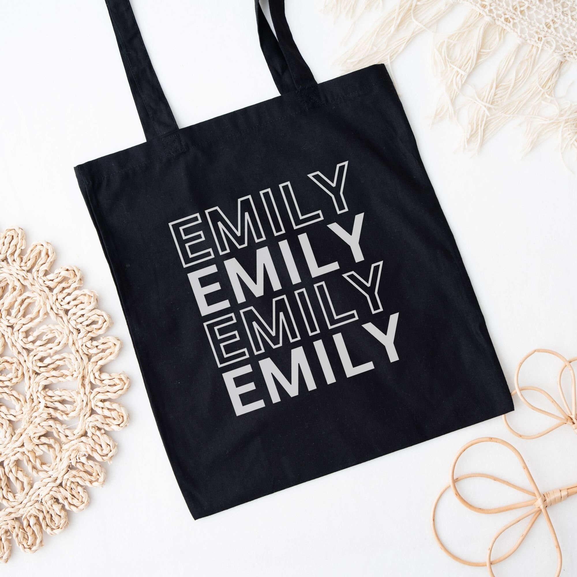 Personalized Name Bag, Custom Name Tote Bag, Custom Tote, Customized ...