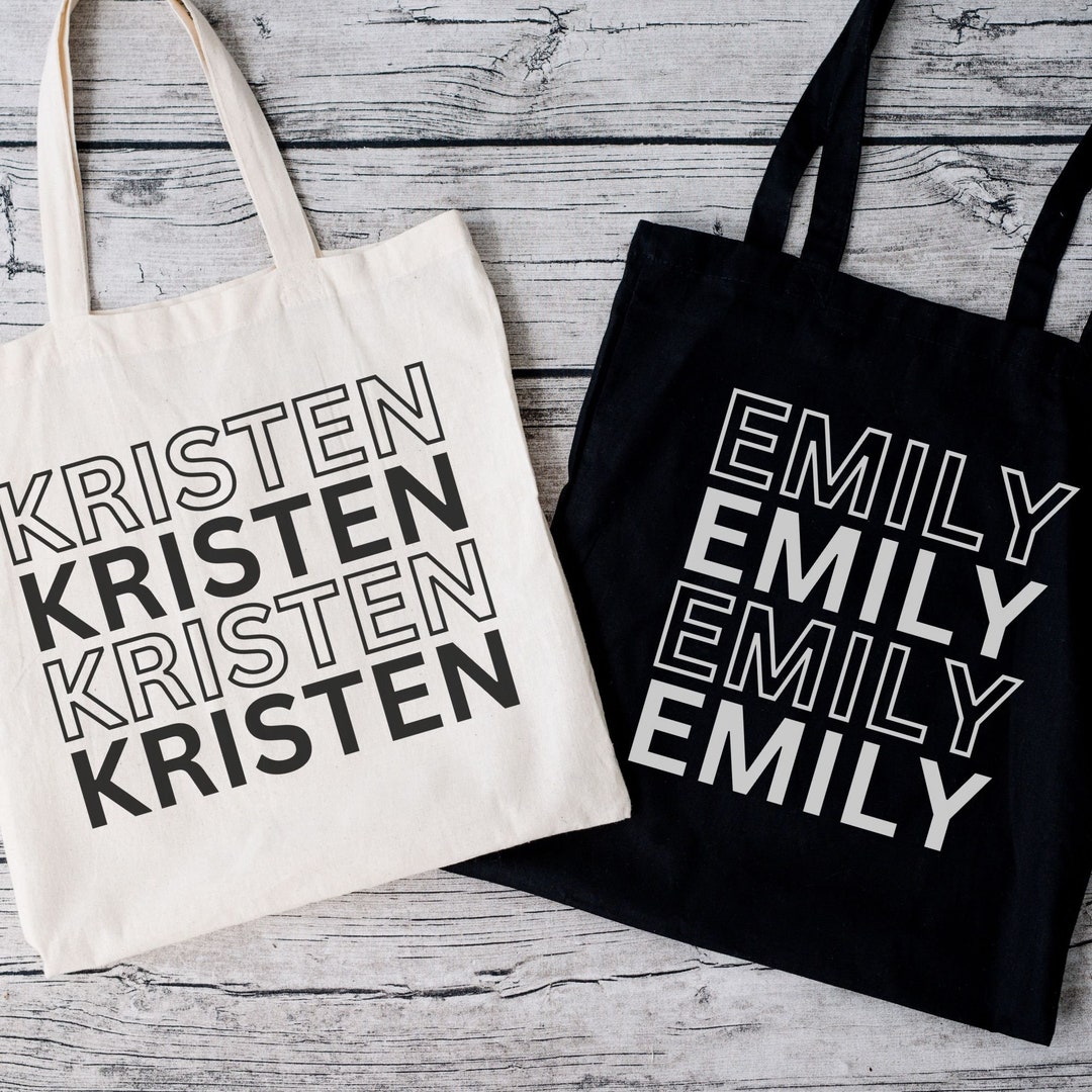 Personalized Name Bag, Custom Name Tote Bag, Custom Tote, Customized ...
