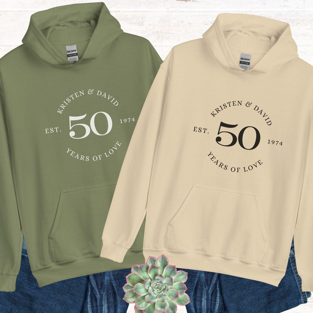 Personalized 50th Anniversary Hoodie: 50th Wedding Anniversary Gifts ...