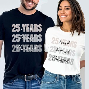Personalized 25th Anniversary Shirts: 25th Wedding Anniversary Gifts for Parents, Custom 25th ...