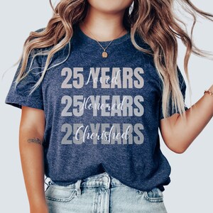 Personalized 25th Anniversary Shirts: 25th Wedding Anniversary Gifts for Parents, Custom 25th ...